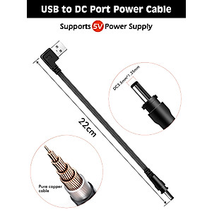 ECIFEE 2pcs Short USB Cables, USB Cable Detachable Power Cord for Heated Clothes/Jacket/Vest/Sweater/Thermal Underwear Portable 5V Power Wire