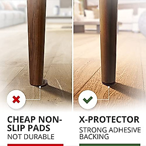X-Protector Non Slip Furniture Pads for Hardwood Floors 32 PCS 2” - Round Anti Slip Furniture Pads - Self-Adhesive Rubber Furniture Pads Non Slip - Ideal Furniture Stoppers to Prevent Sliding!
