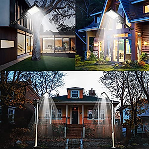 HANDAR Solar Street Light, 2pcs 300W Outdoor Solar Security Flood Light, 10000LM 492 LED 3 Modes Stay-on, Timer or Motion Sensor with Remote Control for Yard, Garden, Street