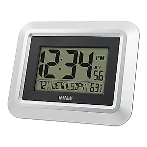 La Crosse Technology 513-1918S-INT Atomic Digital Wall Clock with Outdoor Temperature