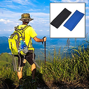 Eco-Fused Cooling Towel - 2 Pack (Blue/Black) - Absorbent Compact Cooling Towel for Indoor and Outdoor Activities - Gym Workout, Yoga, Running, Climbing, Fishing - Includes a Mesh Pocket
