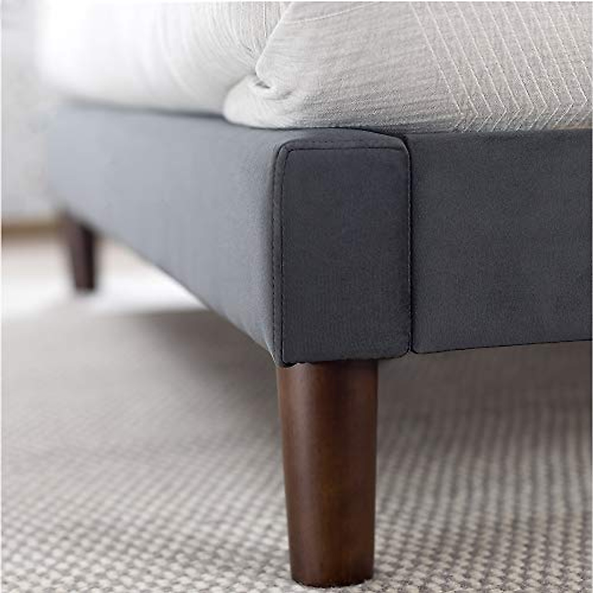 ZINUS Charlotte Upholstered Platform Bed Frame, Mattress Foundation, Wood Slat Support, No Box Spring Needed, Easy Assembly, Queen