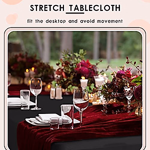 6 Pack Spandex Table Cover Fitted Spandex Tablecloths Stretch Table Cover Stretchy Table Cloth Washable Polyester Table Protector for Folding Rectangle Table, Wedding Party or Event(Black,8 Ft)