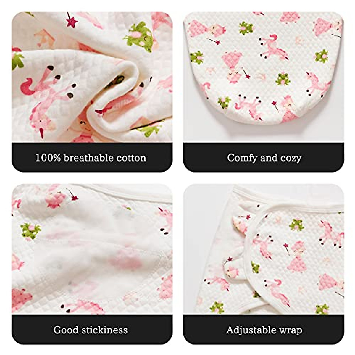 Swaddle Blanket for Baby Girl Boy Easy Adjustable Infant Wrap 3 Pack Sleep Sack for Newborn Babies, Tog 0.8 Baby Wrap, 0-3 Months (Little Chicken)