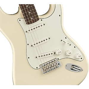 Fender Albert Hammond Jr. Signature Stratocaster Electric Guitar, Olympic White, Rosewood Fingerboard