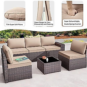Piltwoff 2023 New 6 Pieces Outdoor Furniture Patio Set, Modern All-Weather Patio Furniture Sets,Garden/Backyard/Balcony Patio Conversation Set