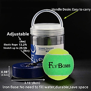 Portable Tennis Trainer 2.05LB Weight Heavy Iron Base Exercise Tenis Ball Self-Study Rebound Balls Outdoor Indoor Baseboard