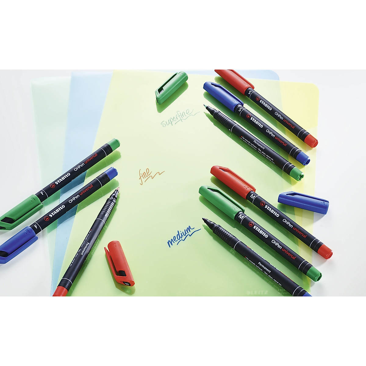 STABILO PERMANENT OHP UNIVERSAL MARKER PENS - WALLET of 8 (ASSORTED COLOURS) - FINE 0.7MM 842/8