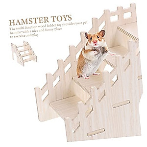 balacoo 3pcs Ladder Hamster Toy Wooden Hamster Ladder Hamster Platform and Ladder Critter Nation Wood Chinchilla Hideout Rat Hermit Crab Climbing Toys Wood Ladder chew Training Ladder