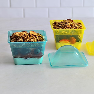 Youngever 7 Sets Plastic Parfait Cups, Reusable Plastic Dessert Cups with Lids and Inserts, Reusable Plastic Yogurt Cups with Inserts, Spill and Leak Proof (Small 4 Ounce)