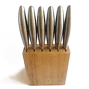Stainless Steel Steak Knife Set of 6 With Block Dishwasher Safe, Serrated Steak Knives - by Jean Patrique
