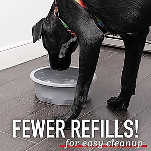 Leashboss Extra Large Dog Water Bowls (112 Oz) | Heavy Duty Plastic Food and Water Bowl for Large Dog Breeds, Durable and High Capacity Feeding Bowls for Inside or Outside, Holds Up to 14 Cups (Gray)