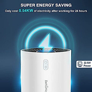 Dehumidifiers, AIUSEVO 27oz Dehumidifier, Small Dehumidifiers for Home Ultra Quiet with Colorful LED Light, 2 Speeds, Auto-Off, Safe Dehumidifier for Bedroom Bathroom Closet RV (280 sq ft) White