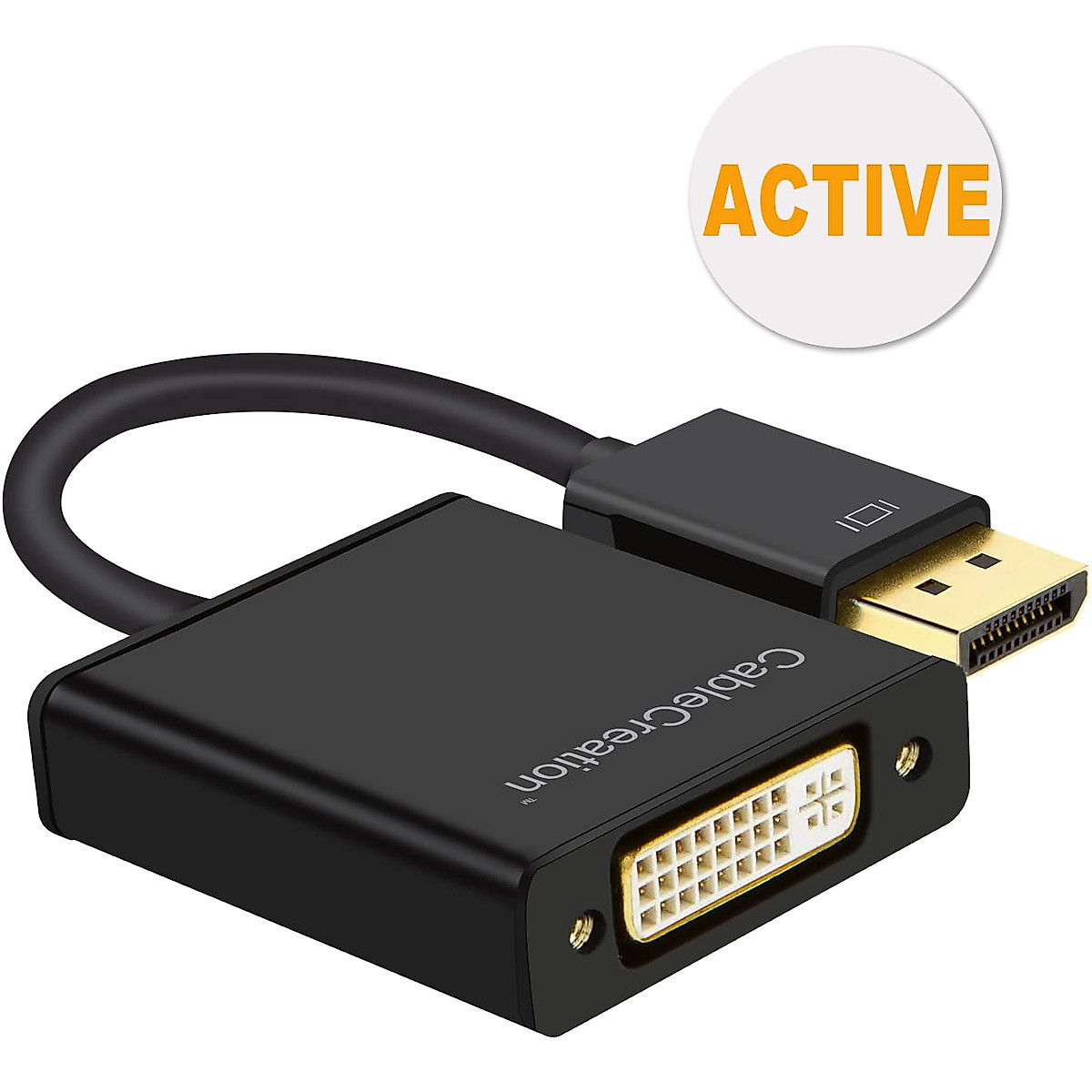 CableCreation Active DisplayPort to DVI Adapter DP to DVI-I Converter Eyefinity Multi-Screen Support 1080p, 0.5 FT