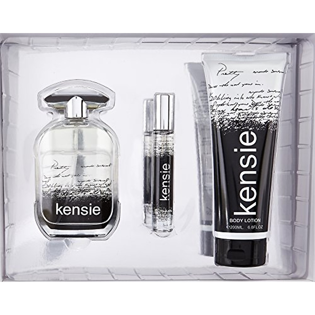 Kensie Fragrance for Her Eau De Parfum 3.4 FL. Oz, Eau De Parfum 0.3 FL. Oz, and Body Lotion 6.8 Oz