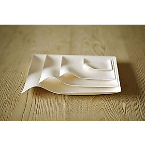 WASARA DM-015R Platters, White, 9.6 inches (24.6 cm), 6 Pieces