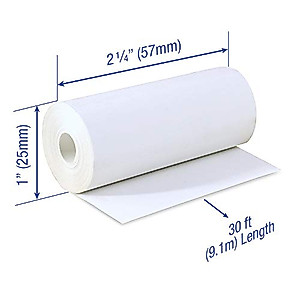 POS1 Thermal Paper Rolls 2-1/4 x 30 ft | 25mm diameter | fits PIDION BIP-1500 | CORELESS | BPA Free | 24 rolls per case
