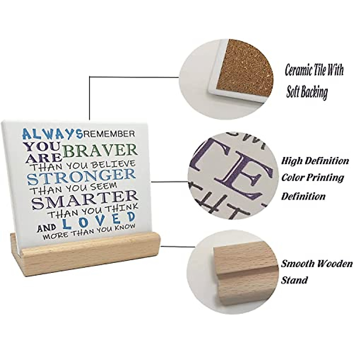 Bedency Funny Office Quote I Don't Have Ducks or a Row Ceramic Table Plaque with Wooden Stand Rustic Humorous Desk Sign Desk Decor for Home Living Room Shelf Table Decoration