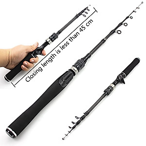 New 1.5m 1.8m 1.92m Ultra-Light Ul Power Telescopic Lure Rod, Rotating Casting Rod, Bait Weight 1-5g, Small Fishing Rod for Children and Beginners ZYHYD (Color : Spinning Rod, Length : 150cm)