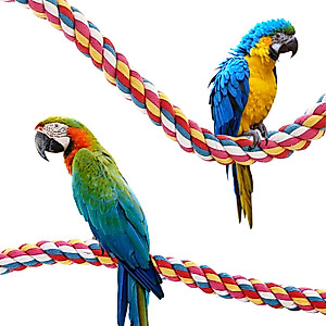 Jusney Bird Rope Perches,Parrot Toys 41 inches Rope Bungee Bird Toy (41 inches)[1 Pack]