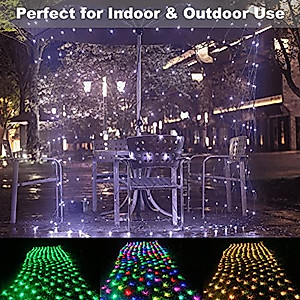 300 LED Solar Net Lights, 8 Modes Connectable Outdoor Mesh Lights, 14.8ft x 5ft Waterproof Green Wire String Lights for Bushes Trees Wall Party Hedges Fence Yard Garden Indoor Decor-Cool White