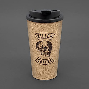 Iron And Glory Reusable Cork Leak Proof Lid and Double Walled Insulation-to Go Coffee and Tea Cup for Travel and Work, 425ml, Stainless Steel, 15 Ounces