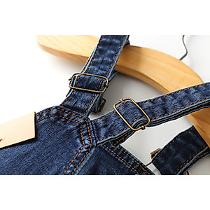 KIDSCOOL SPACE Baby Boy Girl Jean Overalls,Toddler Slim Cute Denim Jumper,Blue,12-18 Months