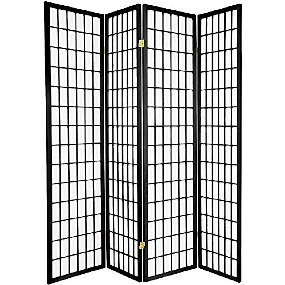 Legacy Decor 4 Panels Japanese Style Room Screen Divider Black