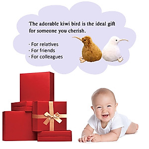 zhidiloveyou Kiwi Bird Stuffed Animal Kawaii Plush Cute Toy for Kids Adults (7.87", Brown)