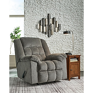 Signature Design by Ashley Kegler Contemporary Tufted Manual Rocker Recliner, Gray