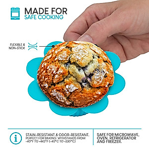 Exultimate Silicone Cupcake Mold Liners Holders Baking Supplies Flower Shaped Muffin Liner Set of 12