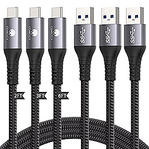 CONMDEX Android Auto USB C Cable (2ft+3ft+6ft), 10Gbps USB 3.1 Gen 2 USB-A to USB-C Cable 3A Fast Charging Type C Charger Cord, Braided USB C Data Cable Compatible Samsung Galaxy S23, Google Pixel