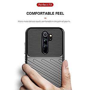 DFTCVBN Phone Case for Redmi Note 8 Pro Case, M1906G7I Case with Screen Protector, Military Grade Shockproof Rugged Shield Anti-Scratch Soft TPU Back Cover Cases for Xiaomi Redmi Note 8 Pro Black