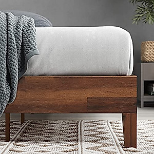 Zinus Marissa 12 Inch Deluxe Wood Platform Bed / No Box Spring Needed / Wood Slat Support / Antique Espresso Finish, King