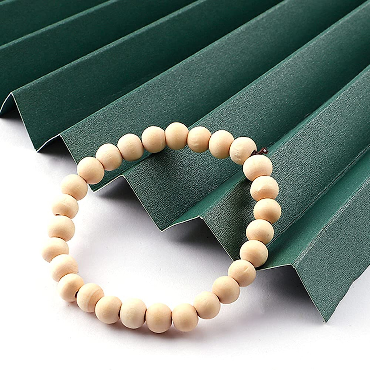 MILAKOO 6 Pcs 8mm Natural Wood Beads Bracelet for Men Women Lava Rock Bracelet for Oil Diffuser