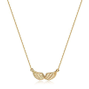 MEVECCO Gold Angel Wings Pendant Necklace,18K Gold Filled Cute Tiny Guardian Angel Charm Necklace,Dainty Simple Minimalist Necklace for Women