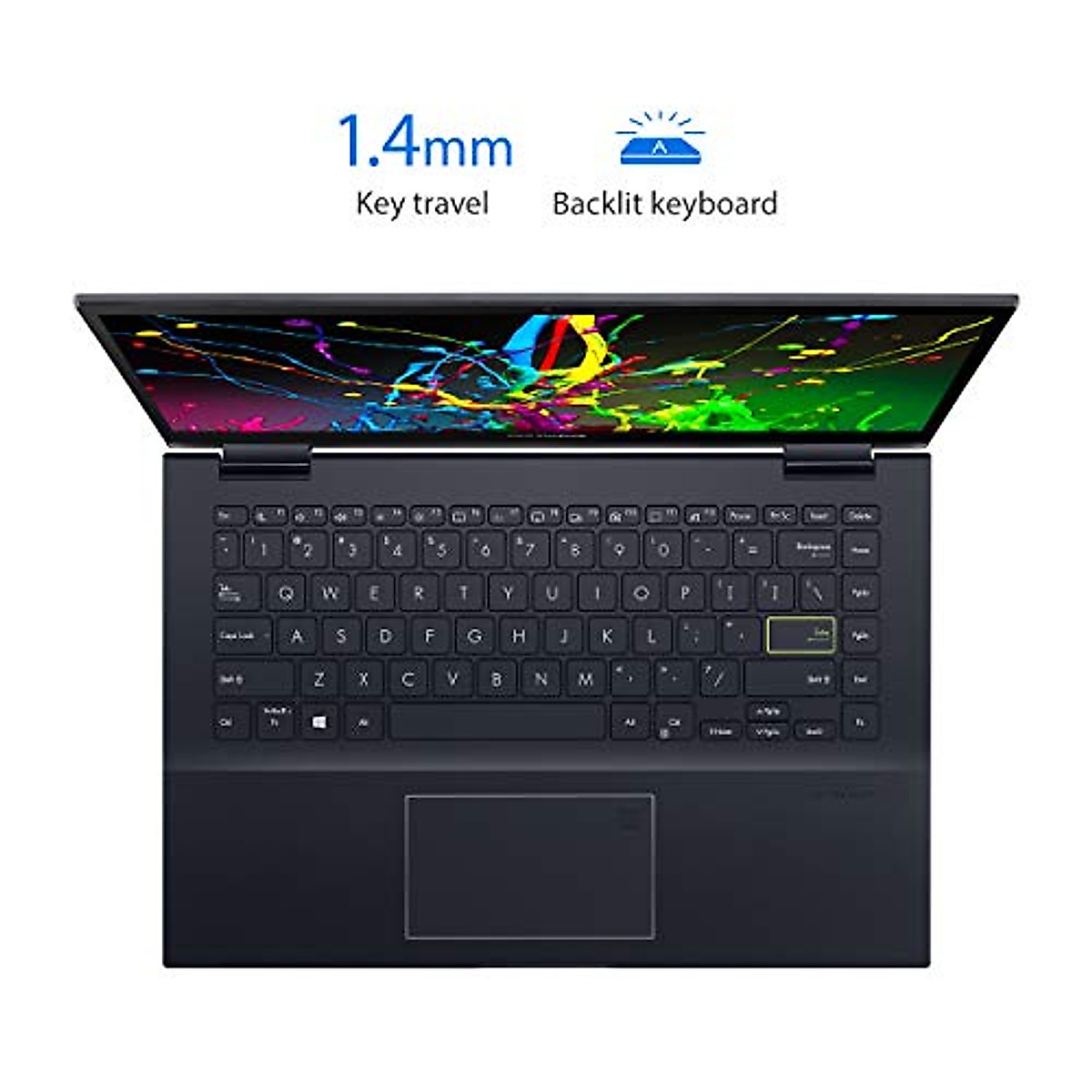 ASUS VivoBook Flip 14 Thin and Light 2-in-1 Laptop, 14” FHD Touch Display, AMD Ryzen 7 5700U, 8GB RAM, 512GB SSD, Stylus, Windows 10 Home, Fingerprint Reader, Bespoke Black, TM420UA-DS71T