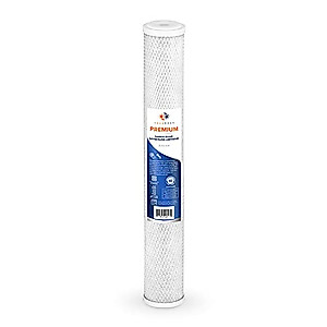 Aquaboon Premium 20 x 2.5 inch 5 Micron | Whole House Carbon Water Filter Replacement | Universal Coconut Shell Cartridge for Whole Home | 4 Pack