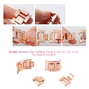 Posh Leather Bands Compatible with Samsung Galaxy Watch 7 6 5 4 40mm 44mm/Watch 6 4 Classic Band 42mm 46mm 43mm 47mm/Galaxy Watch 5 Pro Band 45mm/Active 2, 20mm Boho Bracelet Handmade Strap for Women (Black/Rose Gold)