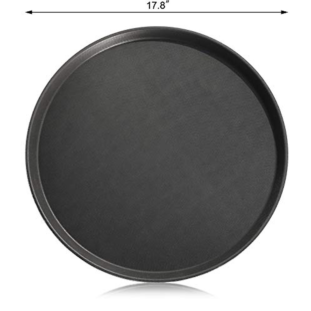 New Star Foodservice 25330 Restaurant Grade Non-Slip Tray, Plastic, Rubber Lined, Round (18-Inch, Black)