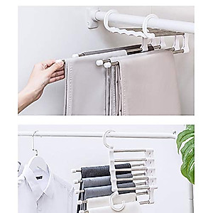 Pants Hanger, Hangers for Clothes & Closet Organizer Space Saving, Jean Hangers Scarf Hanger Pants Organizer Clothes Hangers Organizer Stainless Steel Multi Pants Space Saver