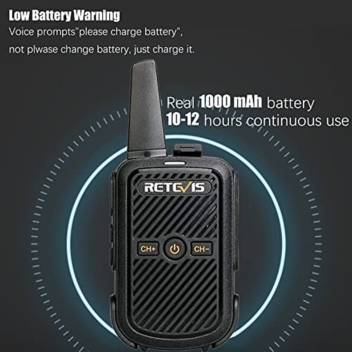 Retevis RT15 Small Walkie Talkies for Adults,Mini 2 Way Radio Rechargeable Long Range, USB Charging, Hands-Free Walky Talky for Camping Skiing Neighborhood Easter Basket Stuffers (4 Pack)