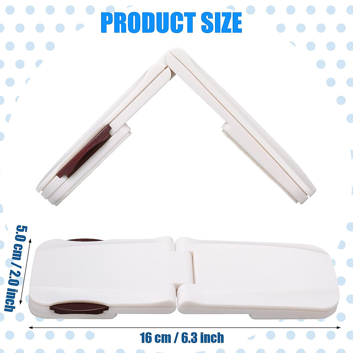 6 Pieces Child Safety Cabinet Locks,Baby Proofing Latches for Kitchen, Fridge, Cabinets, Drawers, Dishwasher, Storage Doors, Cupboard, Oven Toilet, Refrigerator, Strong Adhesive No Drilling (Brown)