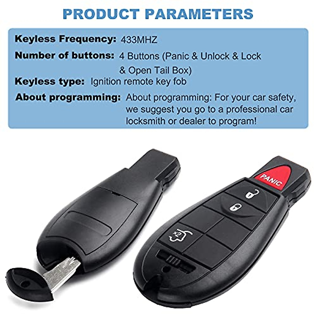 ECCPP Keyless Entry Remote for Chrysler 300 for Town & Country for Dodge for Journey for Charger for Grand Caravan for Jeep for Grand Cherokee 08-12-1pc