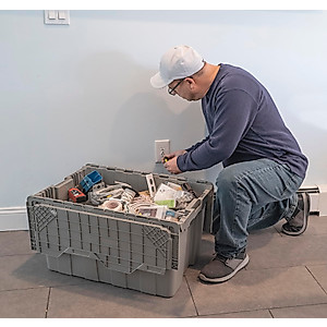 CX 26-Gallon Heavy Duty Tough Storage Container with Flip Lid, (15.3”H x 19.2”W x 28.4”D), Weather-Resistant Design and Stackable Organization Tote [3 Pack]