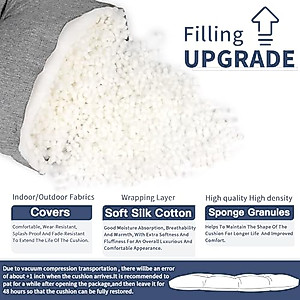 ROFIELTY Bench Cushion 42x16 inch, Patio Furniture Cushions, Indoor/Outdoor Anti-Slip Tufted Swing Seat Cushion, Bench Cushion for Multi-Scene use. (42x16x4 inch, Light Gray)