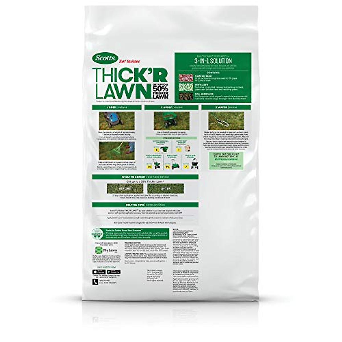 Scotts Turf Builder THICK'R LAWN Grass Seed, Fertilizer, and Soil Improver for Bermudagrass, 4,000 sq. ft., 40 lbs.