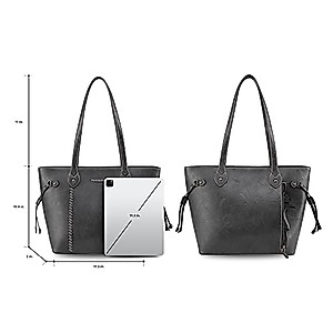 Montana West Tote Bags for Women Top Handle Gray Satchel Purses and Handbags Ladies Shoulder Bags Vegan Leather,MWC-G097-DGY