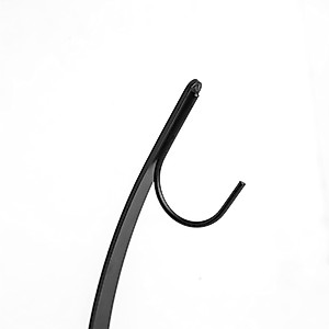 TIEYIPIN Banana Holder Stand, Banana Hanger Hook, Banana Keeper Rack - Black (Metal Hook and Circular Bamboo Base)