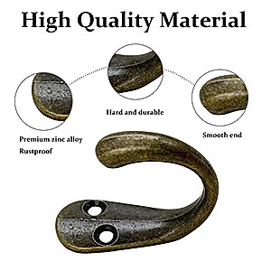 Gutapo 20pcs Single Prong Robe Hook,Hooks for Hanging,Flat Coat Hooks Wall Mounted for Hanging Towel Hooks with 44 Screws for Coats,Bag, Scarf, Key, Towel, Hat,Cup